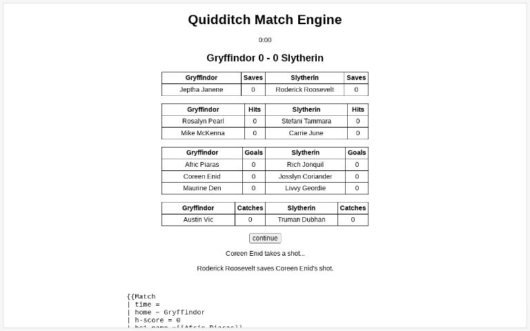 Quidditch Match Engine ― Perchance Generator