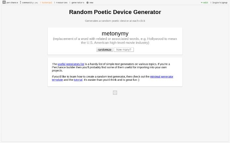 Random Poetic Device Generator