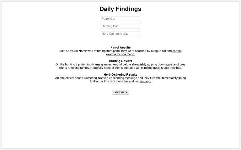 Daily Findings ― Perchance Generator