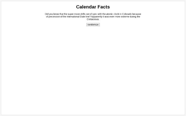 Calendar Facts ― Perchance Generator
