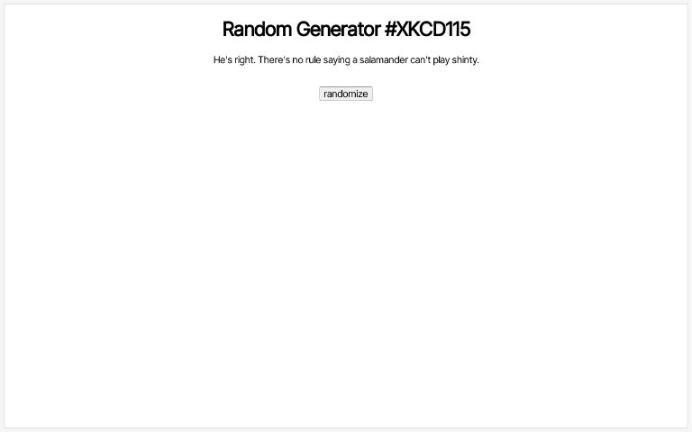Random Generator #XKCD115