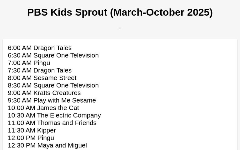 PBS Kids Sprout (March-October 2025) ― Perchance Generator