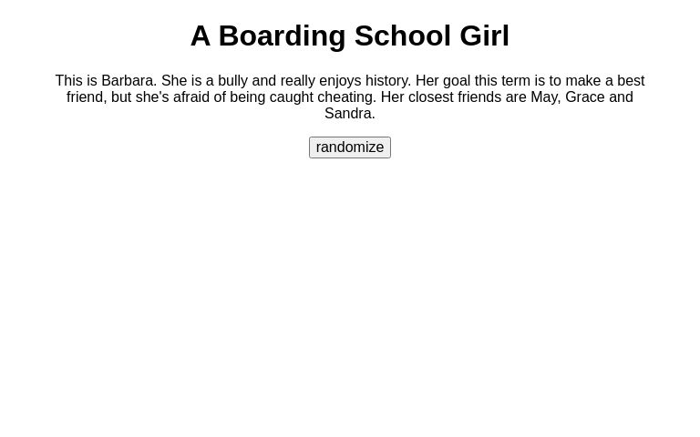 A Boarding School Girl ― Perchance Generator