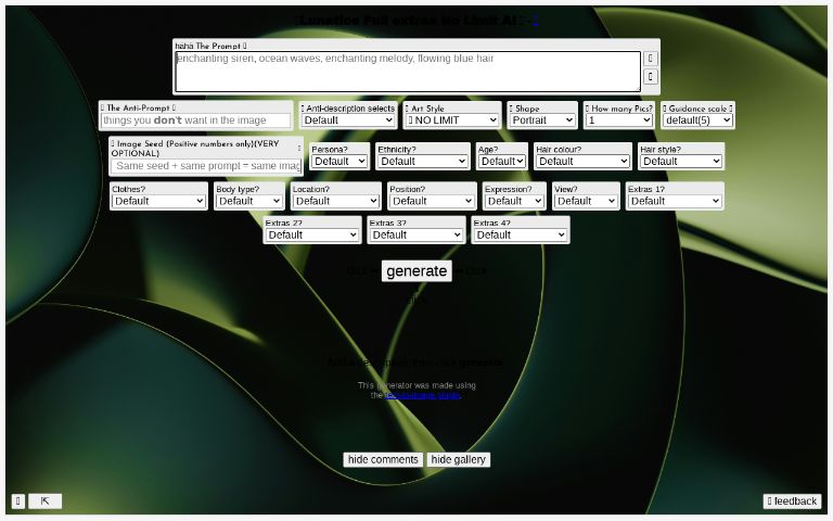 Lunatic's full extras No Limit AI (Free, No Sign-up, No Limits ...