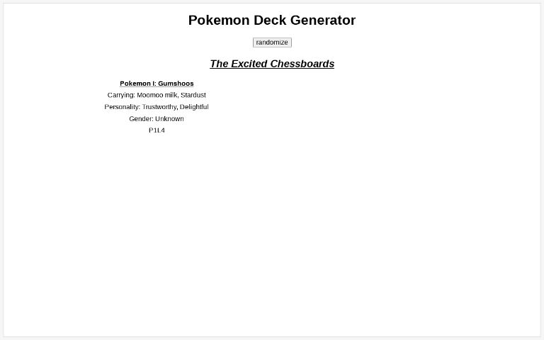 Pokemon Deck Generator
