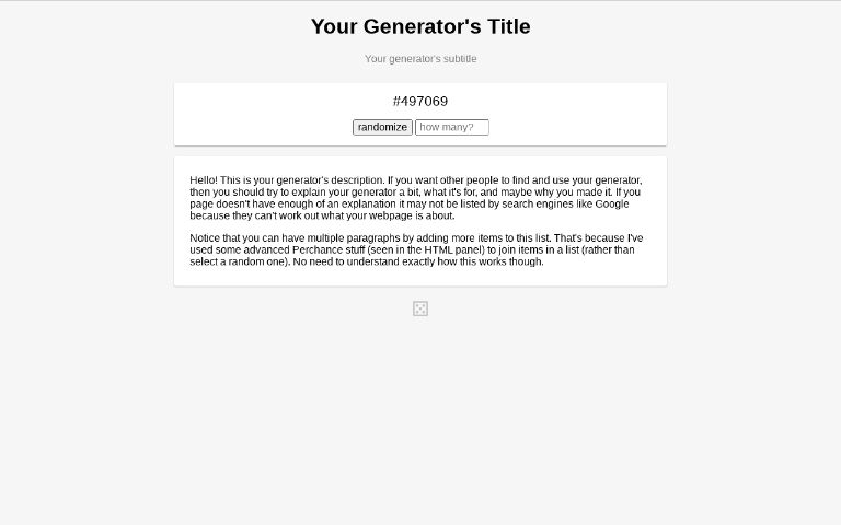Basic Template ― Perchance Generator