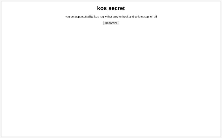 kos secret ― Perchance Generator