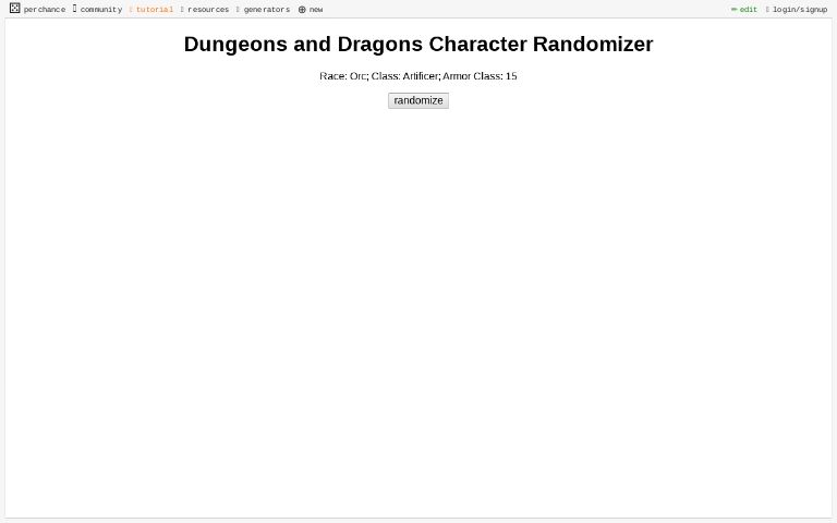 Dungeons and Dragons Character Randomizer ― Perchance Generator