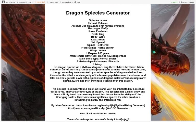 Dragon Spiecies Generator