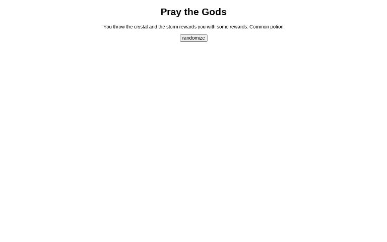 Pray the Gods ― Perchance Generator