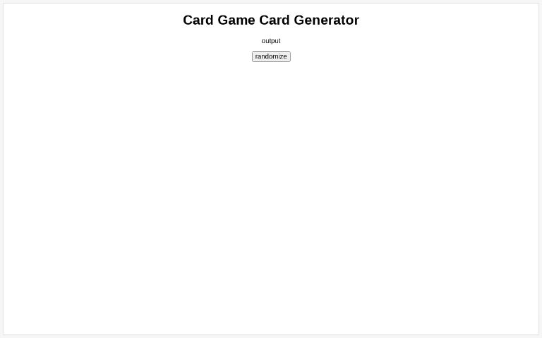 Card Game Card Generator