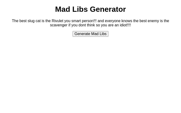 Mad Libs Generator