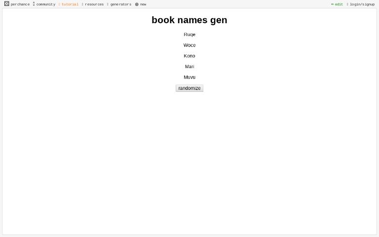 book names gen ― Perchance Generator