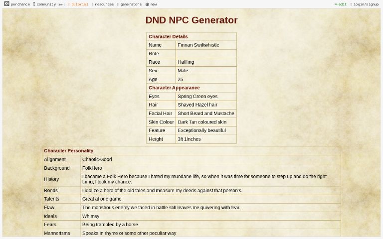 DND NPC Generator