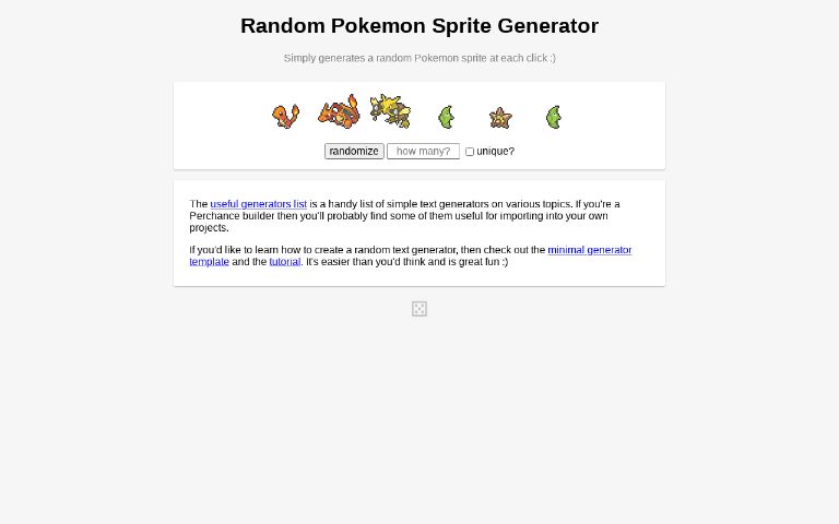 Random Pokemon Sprite Generator
