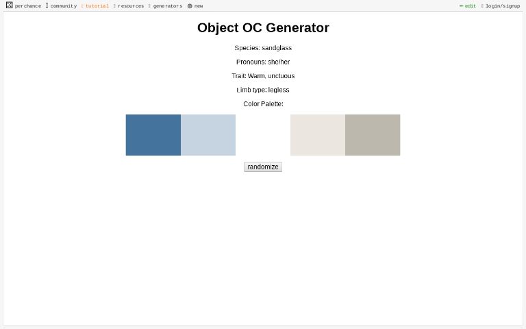 Object OC Generator