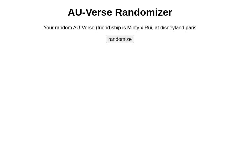 AU-Verse Randomizer ― Perchance Generator