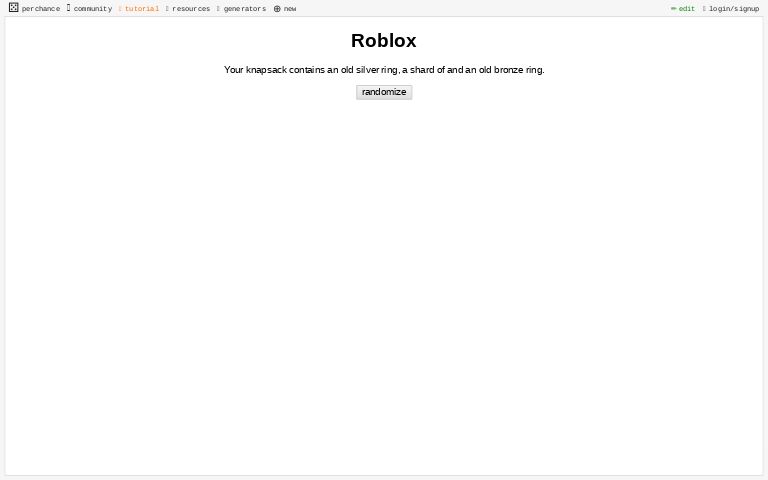 Roblox ― Perchance Generator