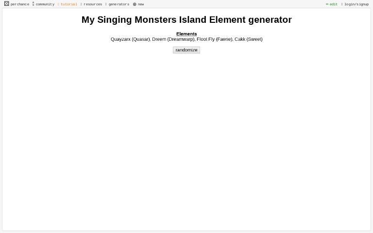 My Singing Monsters Island Element generator