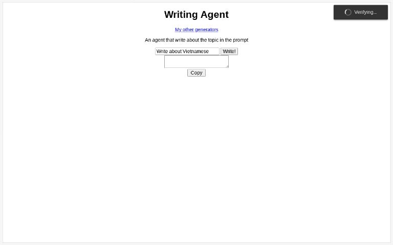 Writing Agent ― Perchance Generator