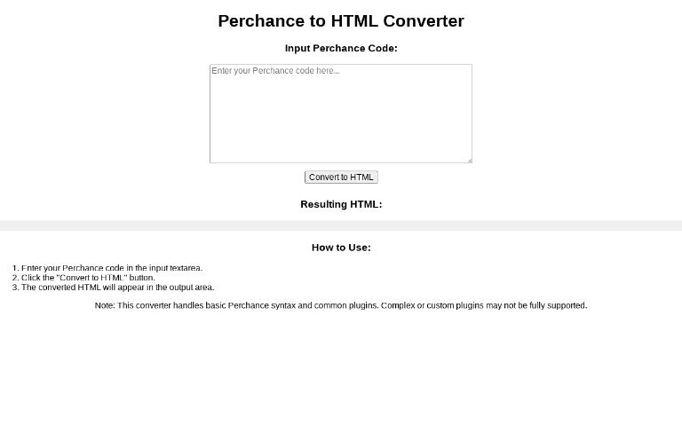 Perchance to HTML Converter ― Perchance Generator