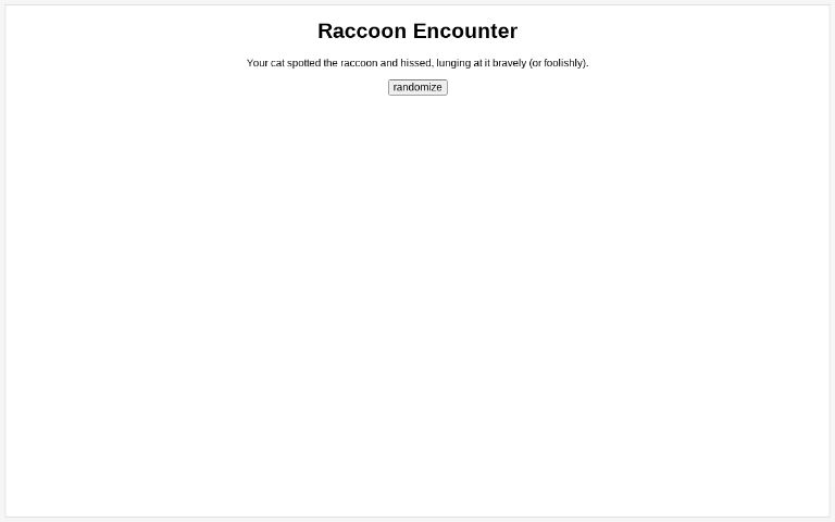 Raccoon Encounter ― Perchance Generator