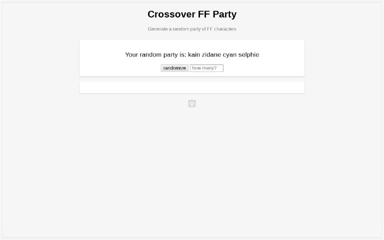 Crossover FF Party ― Perchance Generator