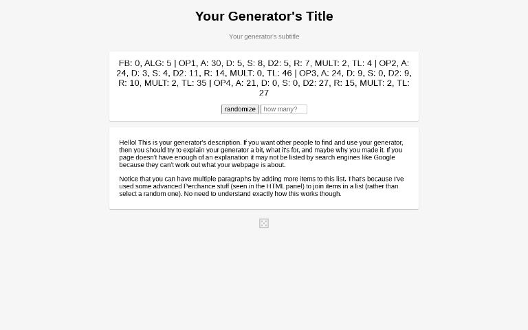 Basic Template ― Perchance Generator