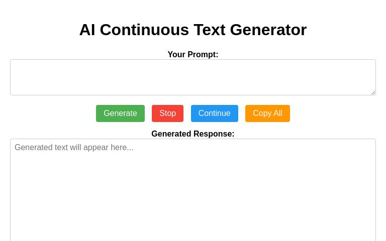 AI Continuous Text Generator