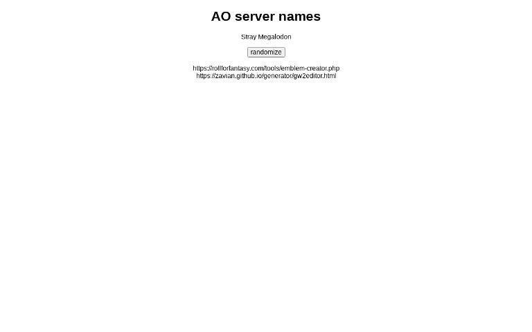 AO server names ― Perchance Generator
