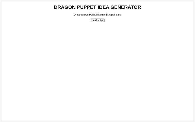 DRAGON PUPPET IDEA GENERATOR