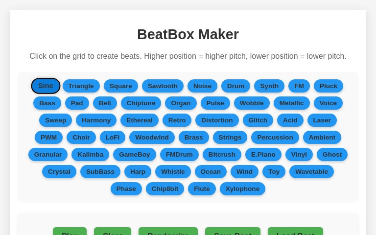 BeatBox Maker ― Perchance Generator