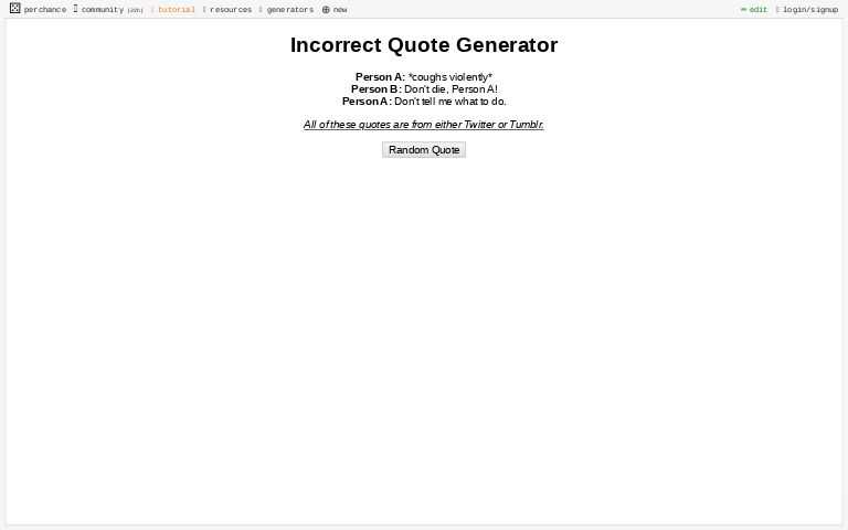 Incorrect Quote Generator