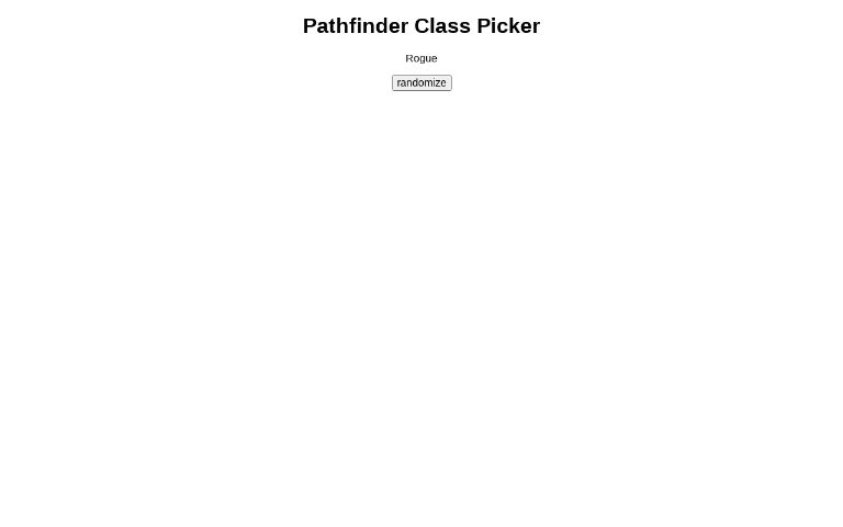 Pathfinder Class Picker ― Perchance Generator