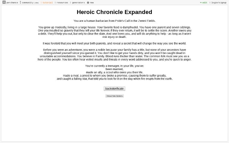 Heroic Chronicle Expanded ― Perchance Generator