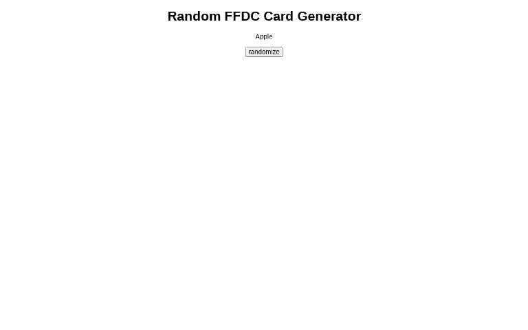 Random FFDC Card Generator