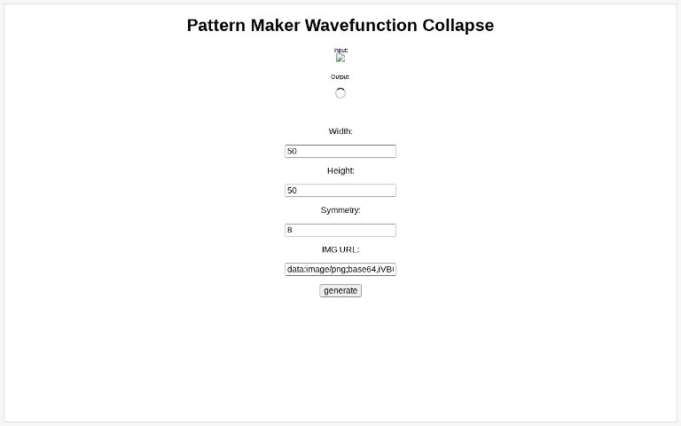 Pattern Maker Wavefunction Collapse ― Perchance Generator