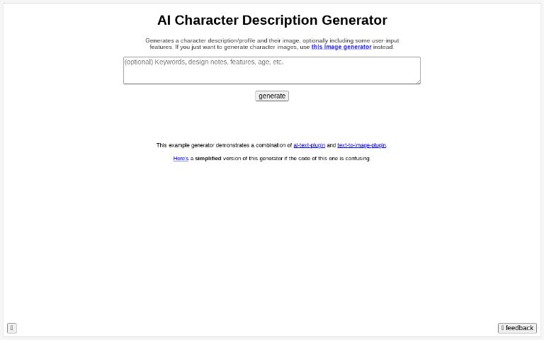 AI Character Description Generator