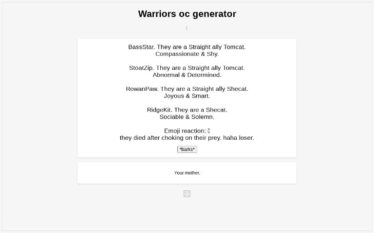 Warriors oc generator