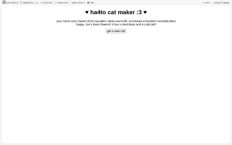♥ ha4to cat maker :3 ♥ ― Perchance Generator