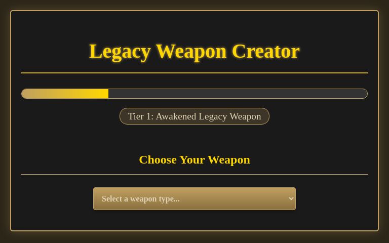 Legacy Weapon Creator ― Perchance Generator