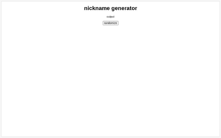 nickname generator