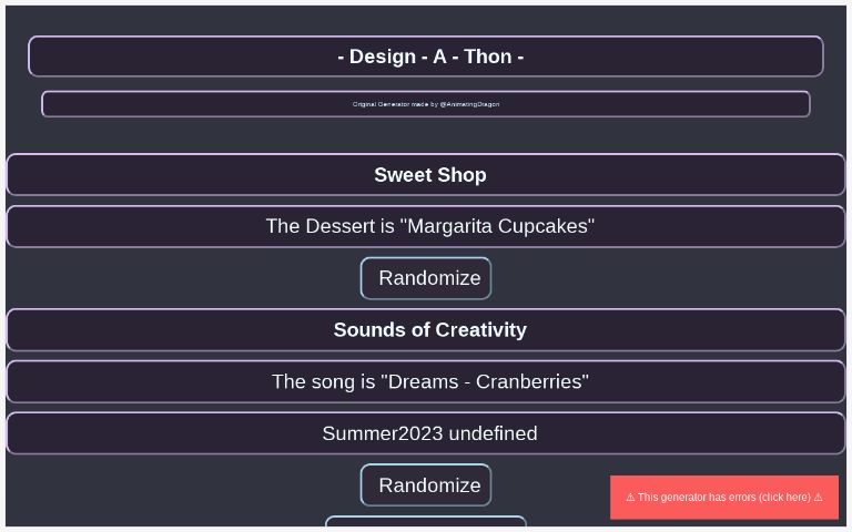 - Design - A - Thon - ― Perchance Generator