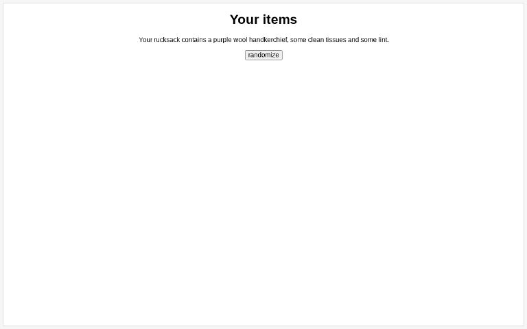 Your items ― Perchance Generator