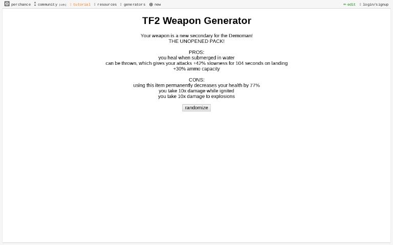 TF2 Weapon Generator