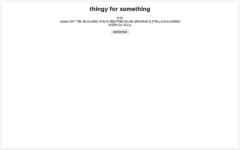 thingy for something ― Perchance Generator