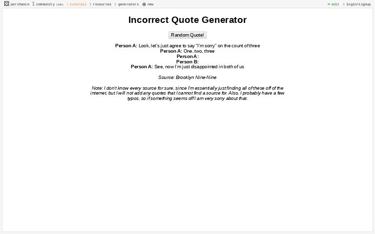 Incorrect Quote Generator