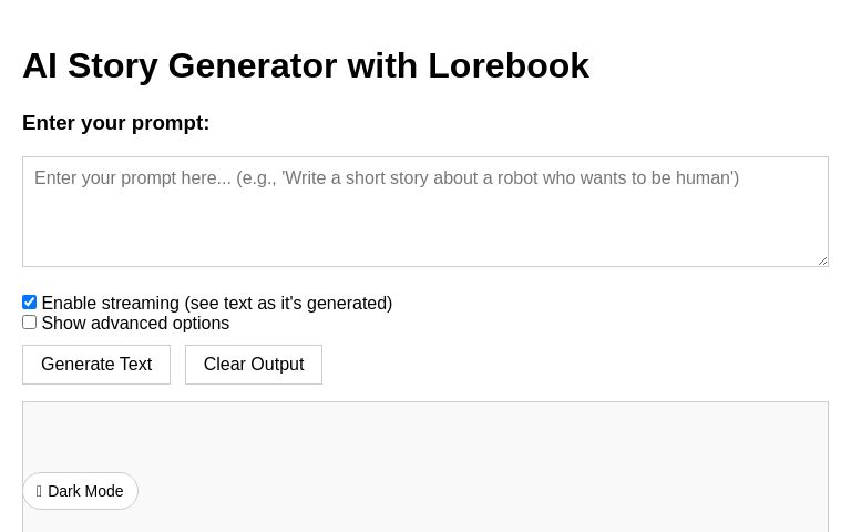 AI Story Generator with Lorebook