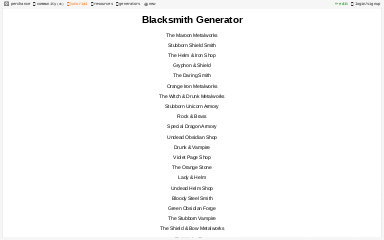 Blacksmith Generator