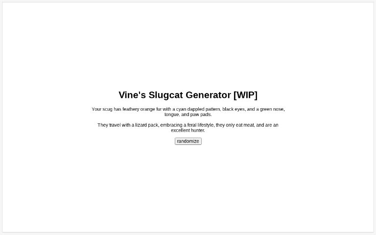 Vine's Slugcat Generator [WIP]